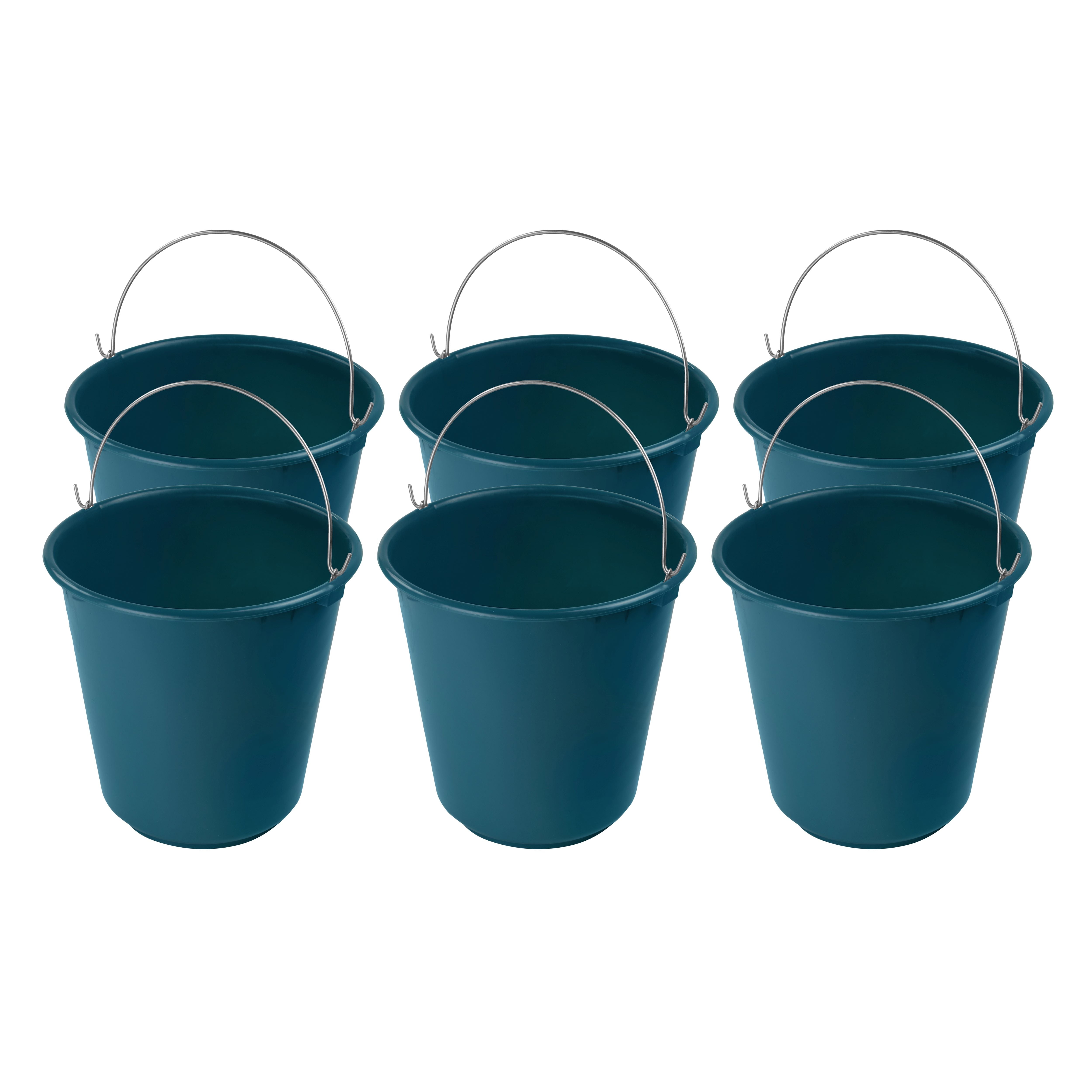 YBM Home Plastic Pail with Handle 11.5 Quart (2.8 Gallon Bucket)-Blue ...