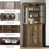 Tolead 67" Tall Farmhouse Corner Cabinet, 6 Tier Height-adjustable ...