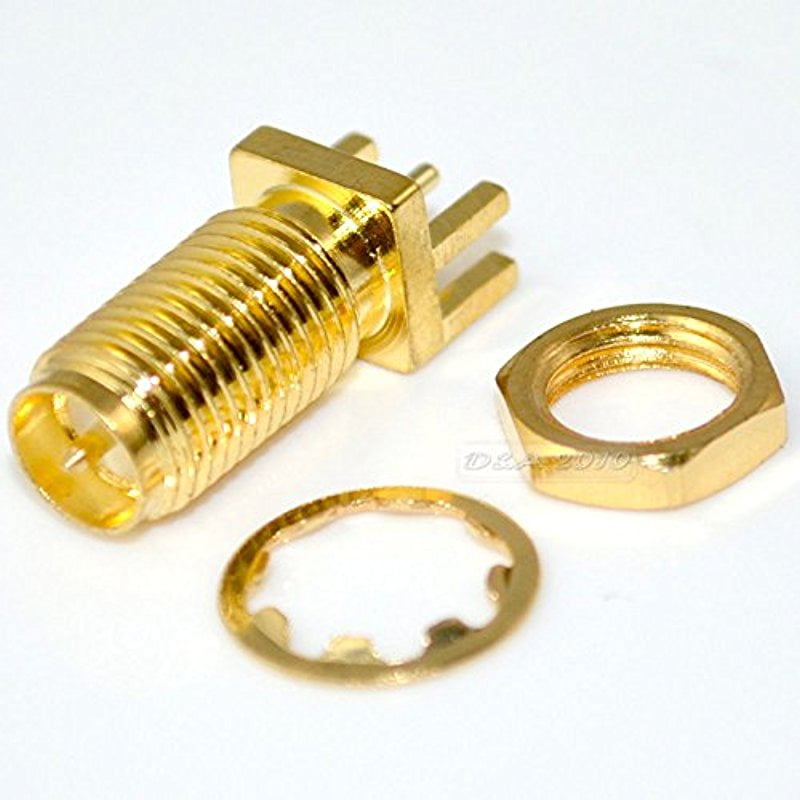 RP SMA Female Jack with Nut Edge Mount PCB Board Straight Bulkhead RF ...