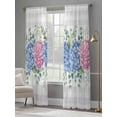 Summer Flowers Sheer Curtains 2 Panels Set Pink Blue Hydrangea ...