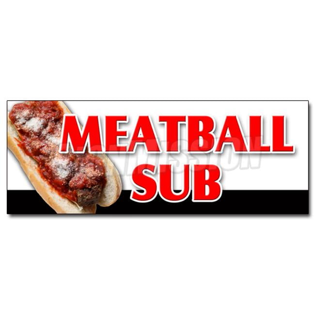 Signmission D 12 Meatball Sub 12 In Meatball Sub Decal Sticker