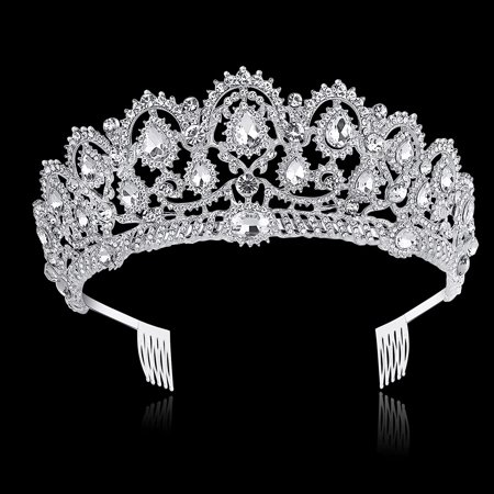 Wedding Crown Crystal Birthday Tiara Prom Pageant Quinceanera Crown ...