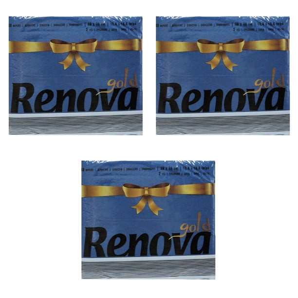 Renova Gold Napkin- Blue (40 Count) (Pack of 3) - Walmart.ca