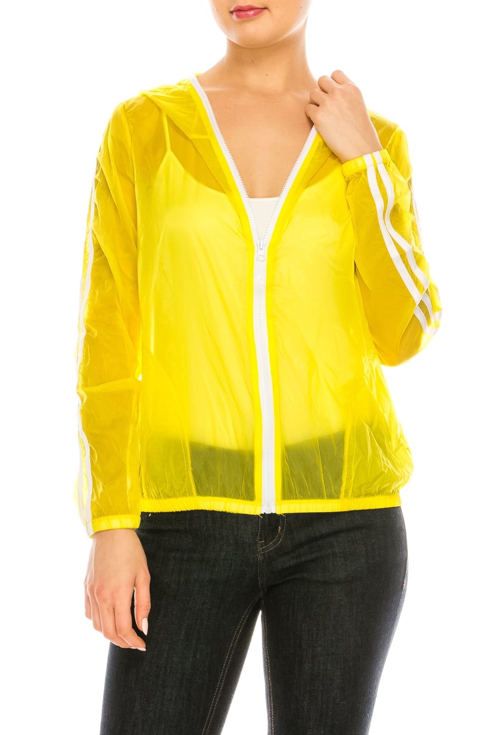 Lightweight Casual Hooded Neon Windbreaker Jacket | Sun Protection ...