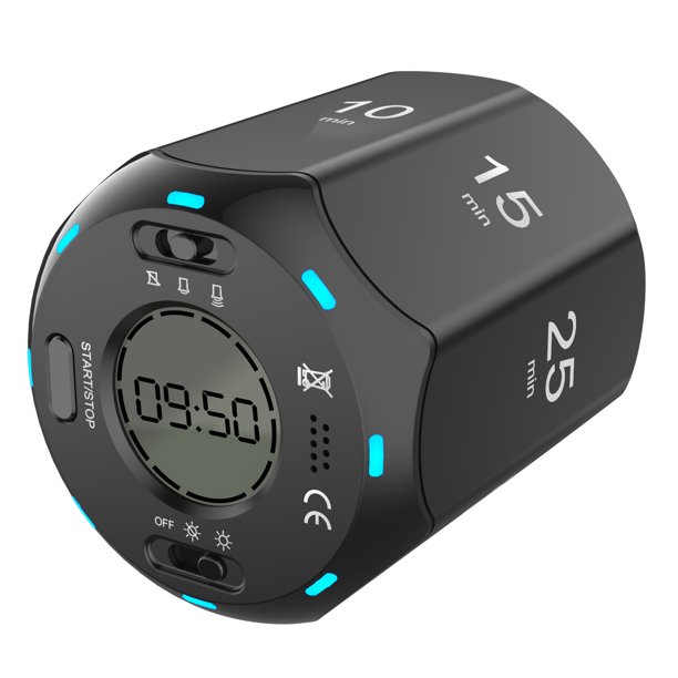 Parasom Octahedron Pomodoro Timer Digital Cube Timer Hexagon Visual Magnetic Flip Focus Timer