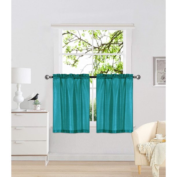 Sapphire Home 2 Panel Faux Silk Solid Curtain Drapes with Grommet 108 ...