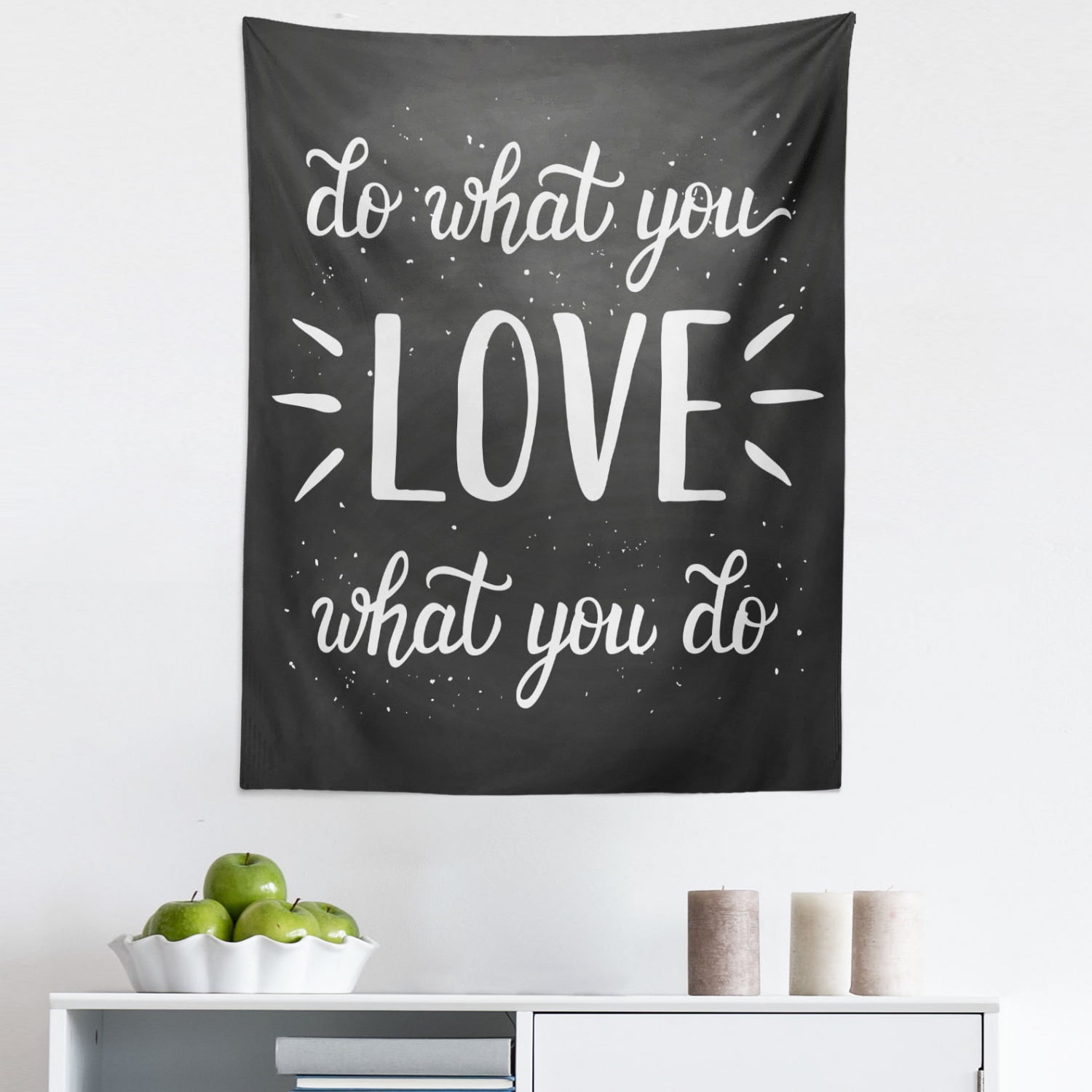 Saying Tapestry, Hand Lettering Typography Composition with Dots and ...