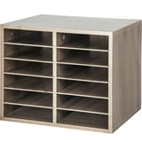 Safco Grey 24 Compartment Wood Adjustable File Organizer - Walmart.com