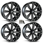 "MSA M12 Diesel Gloss Black ATV Wheels/Rims 14"" for Honda Foreman ...