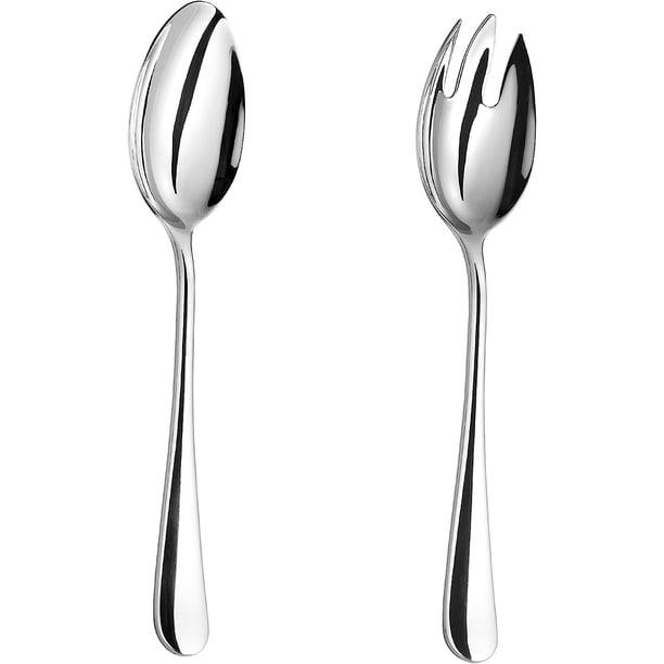 Salad spoon and fork serving set, stainless steel salad set - Walmart.ca