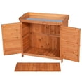 GDLF Patio Deck Wooden Garden Shed & Potting Bench, Weatherproof ...