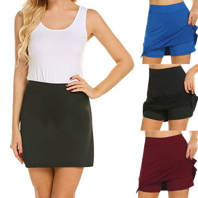 Women Active Skorts Skirt Quick Dry Female Running Tennis Skirt With ...