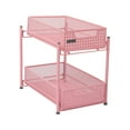 Mind Reader 2-Tier Metal Mesh Heavy Duty Organizer Slide Out Basket ...