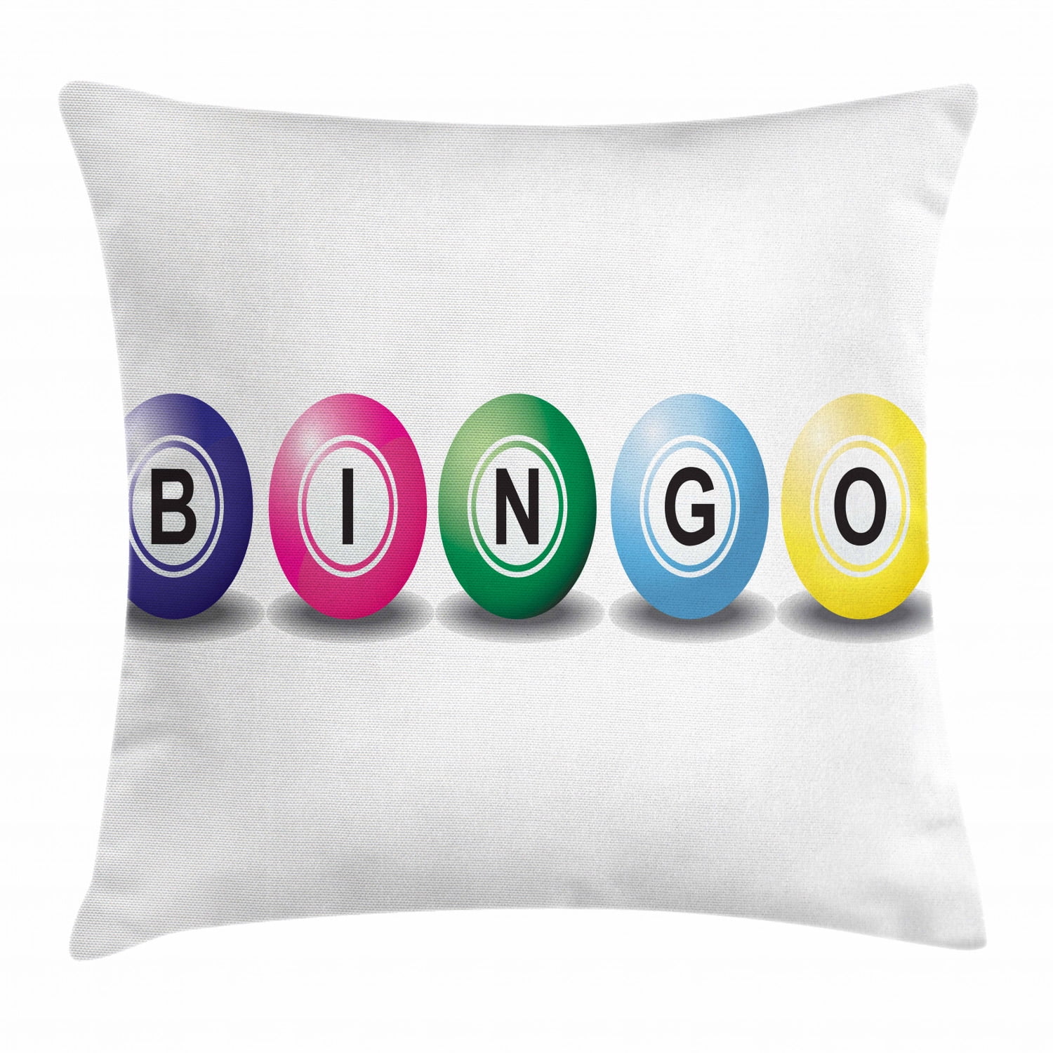 Bingo Throw Pillow Cushion Cover, 3D Style Bingo Balls with Different ...