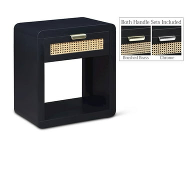 Meridian Furniture Avery Black Wood Veneer Night Stand - Walmart.com