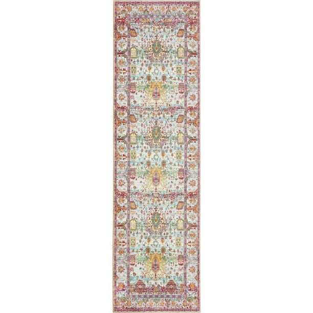 Unique Loom Carmen Austin Rug Light Green/Beige 2' 7" x 9' 10" Runner ...