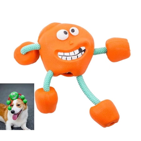 YDJKET Tal Dog Throwing Ball, Dog Molar Interactive Rope Ball Milk ...