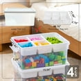 Citylife 17 Qt Plastic Storage Bin with Building Baseplate Lid and 5 ...