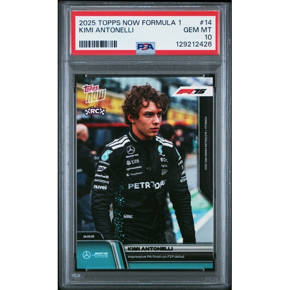 Kimi Antonelli 2025 Topps Now Formula 1 F1 Debut Rookie Card #14 PSA 10 ...