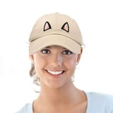 DALIX Cat Ears Hat Womens Cute Baseball Cap in Khaki - Walmart.com