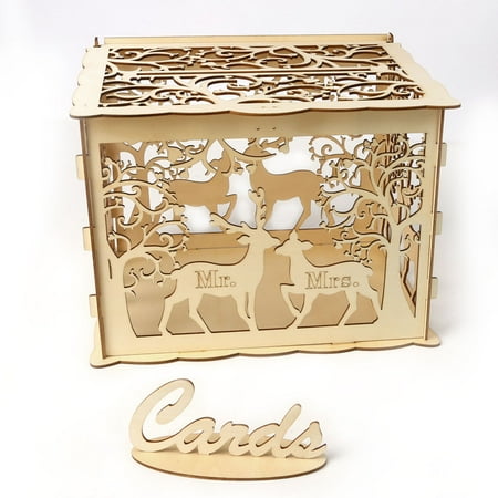 Wedding Supplies Greeting Card Box, 1 Piece, Natural Wood | Walmart Canada