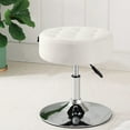 PU Leather Round Vanity Stool Chair Makeup Stool Adjustable Swivel ...