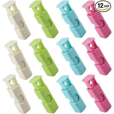 Nvzi Squeeze Bread Bag Cinch Clips, Slip Grip Easy Squeeze & Lock, 4 ...