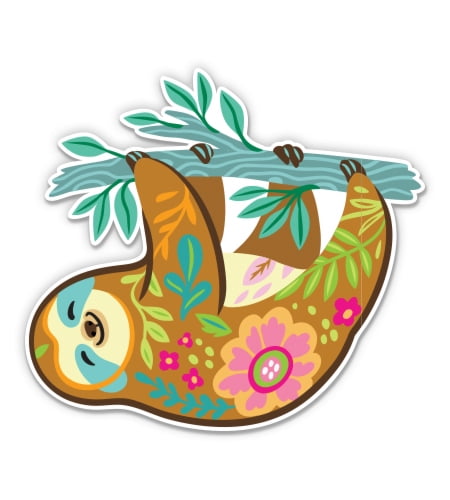 Sloth Hanging - 12" Vinyl Sticker Waterproof Decal - Walmart.com