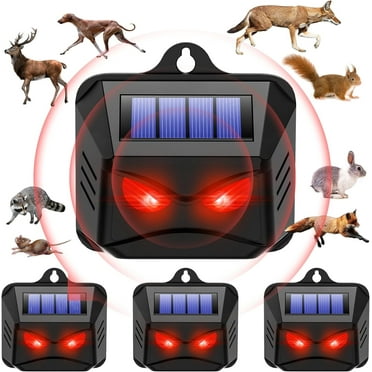 4-Pack Solar Outdoor Animal Repeller, Deer Deterrent with Red Lights ...