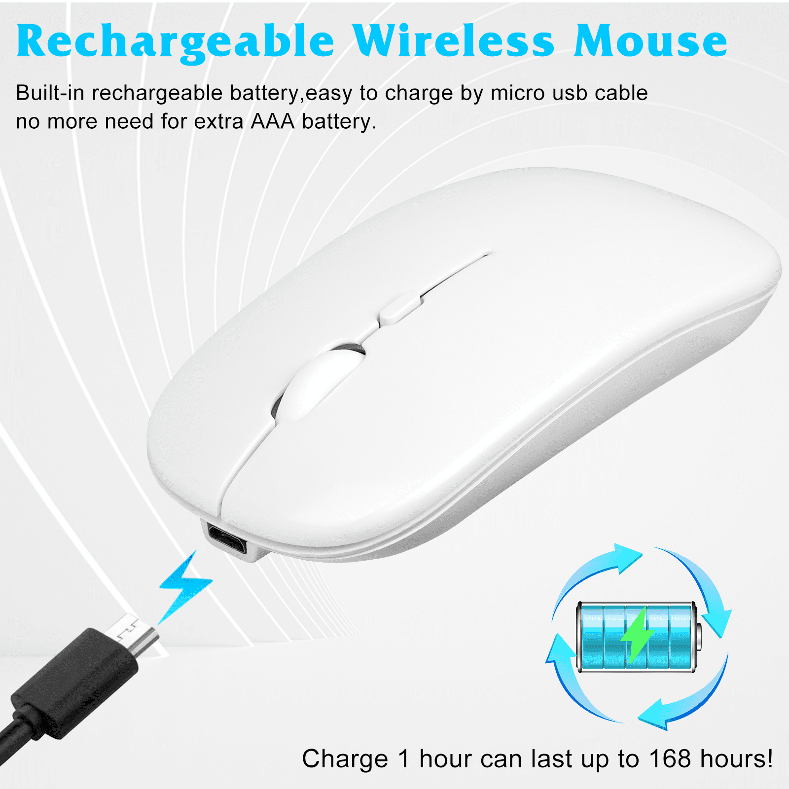 Buy Bluetooth Mouse, Rechargeable Wireless Mouse for Samsung Galaxy Tab ...