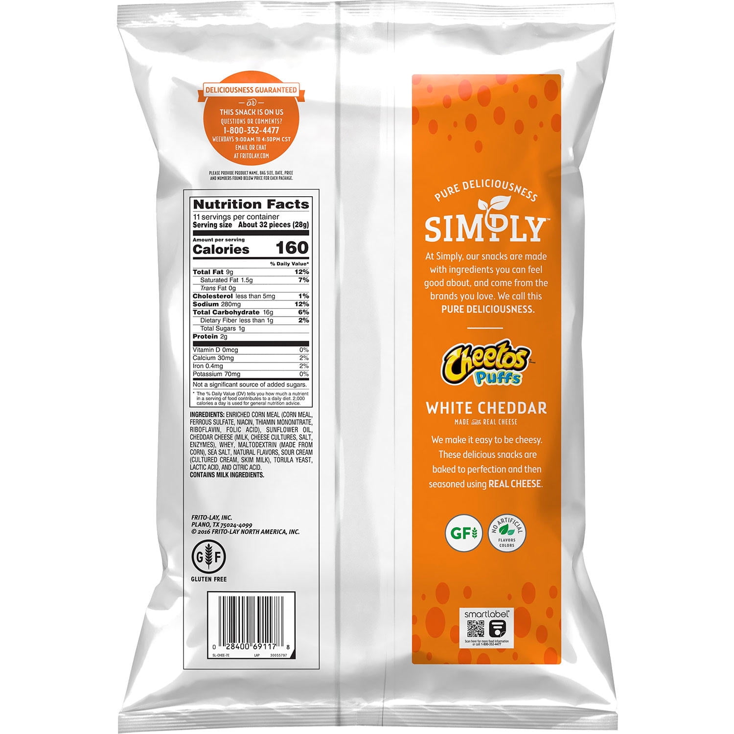Buy Cheetos Simply Puffs Cheese Flavored Snacks White Cheddar (11 oz ...