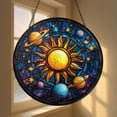 Astrology Sky Symbols Glass Suncatcher Round Window Hanging, Spiritual ...