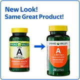 Spring Valley Vitamin A Supplement Softgels 2400 mcg 250 Count Supports ...