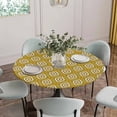 Brown Slate Diamonds Round Fitted Table Cover Abstract Vintage ...