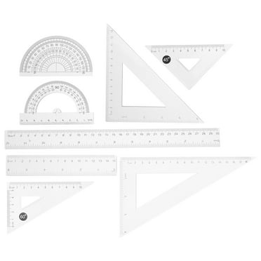 6PCS Geometry Ruler Set with Protractor Triangle Rulers Straight Rulers ...