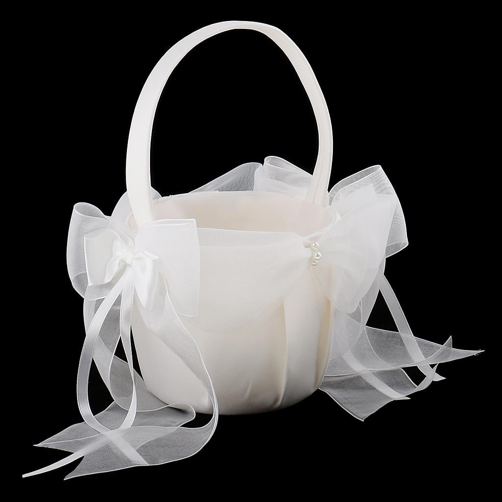 Click here for Elodie Wedding Tulle Bowknot Flower Child Basket F... prices