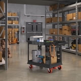 Suncast Commercial Heavy-Duty Plus 2-Shelf Utility Cart, 34-13/16"H x ...