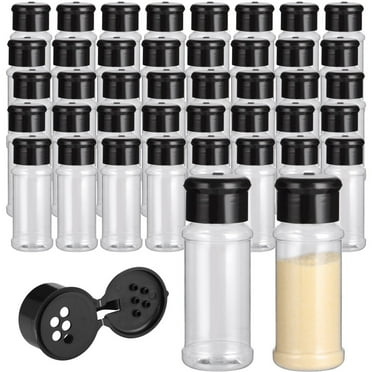 Adjustable Glass Spice Jars- Set of 24 Premium Seasoning Shaker Rub ...