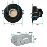 Luxrite 3 Inch Gimbal LED Recessed Light, 5CCT Selectable 2700K-5000K ...