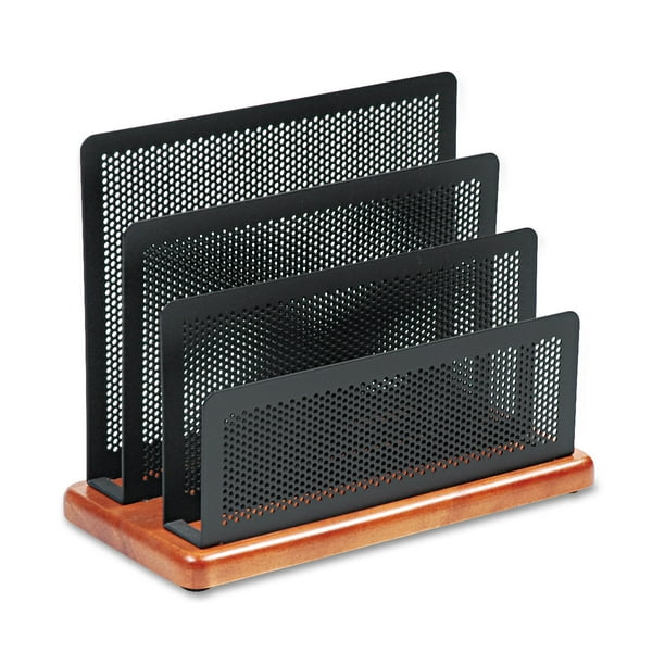 Rolodex Mini Sorter, Three Sections, Metal/Wood, 7 1/2 x 3 1/2 x 5 3/4 ...
