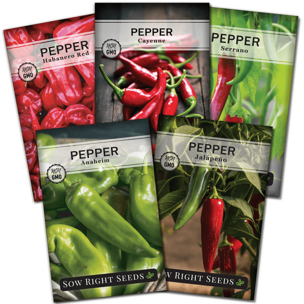 Hot Pepper Seed Collection - Non GMO Varieties - 5 Count - Walmart.com