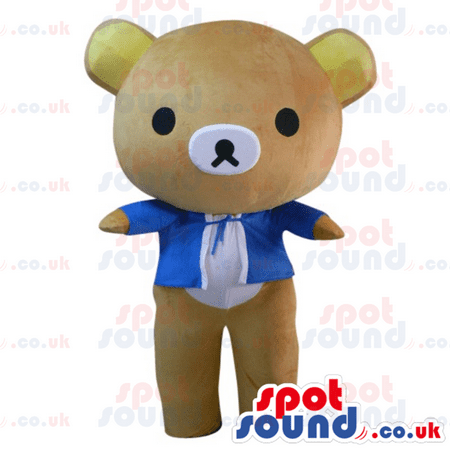 Is Cute Kawaii Teddy Bear Plush SPOTSOUND Mascot Wearing A Blue Jacket ...