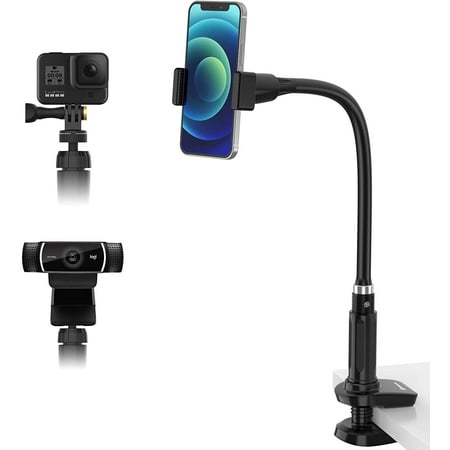 Smartree Bed Phone Holder Mount, Adjustable Jaws Flex Clamp Mount ...