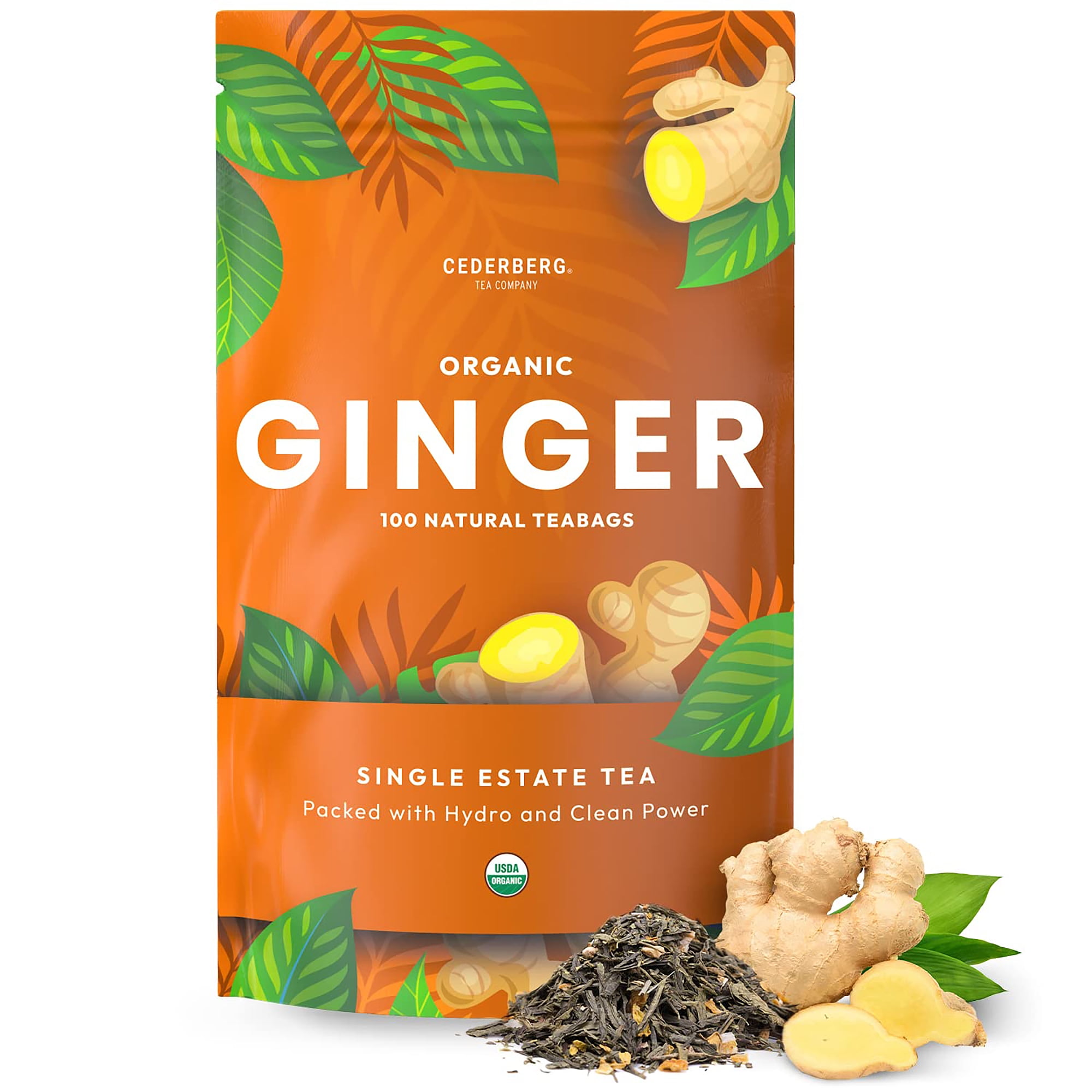 Cederberg Tea Company Organic Ginger Tea Bags -100 | Caffeine Free ...
