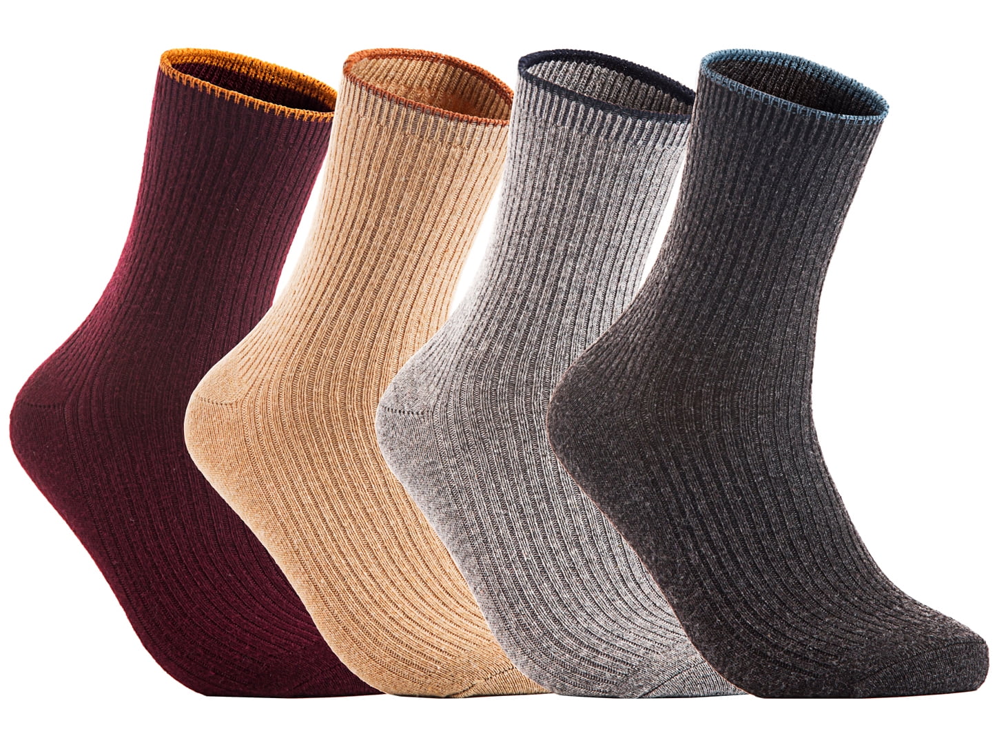 Lian LifeStyle - Lian LifeStyle Women's 4 Pairs Wool Blend Crew Socks ...