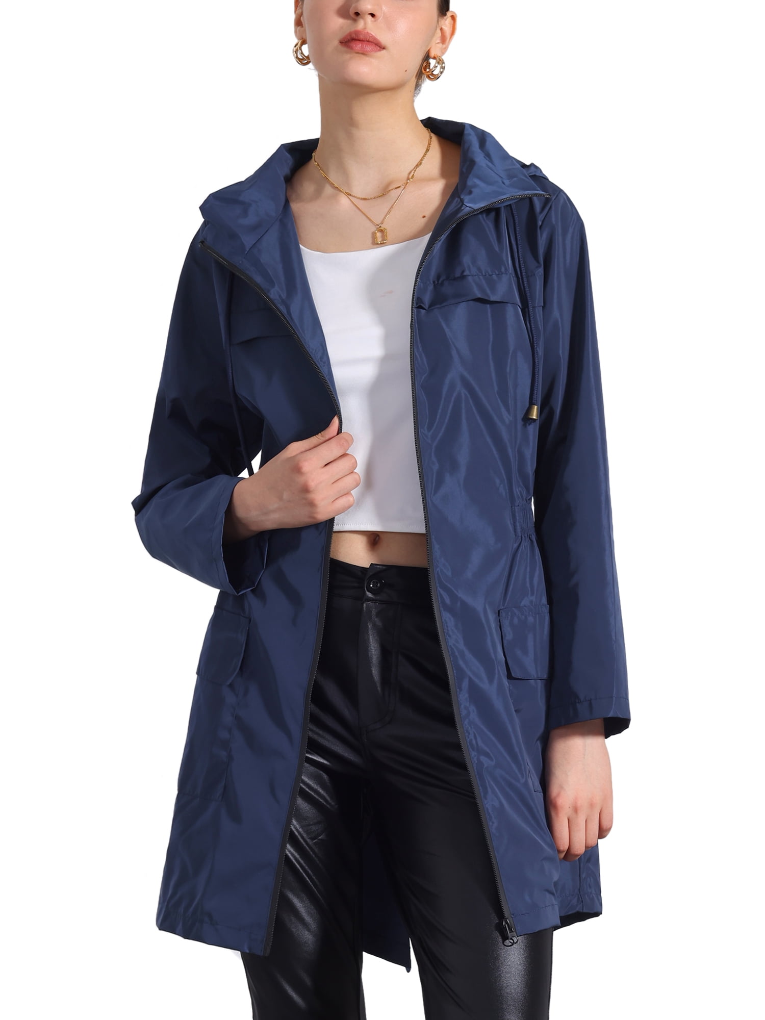 Abrigo Trench Windbreaker Allegra K para mujeres, chaqueta impermeable ...