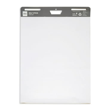 Universal Self-Stick Easel Pad, Unruled, 25 x 30, Sticky Flip Chart Paper, Large, White, 30 ...
