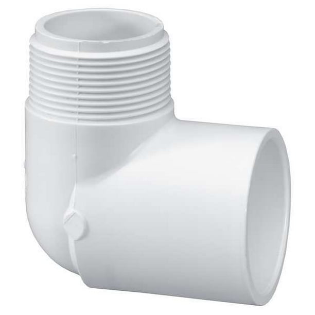 ZoroSelect PVC Street Elbow, 90 Degrees, MNPT x Socket, 2 in Pipe Size ...