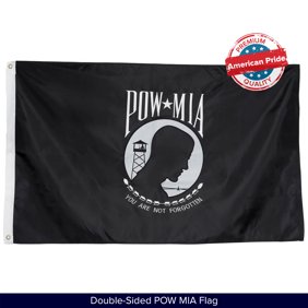 Eagle Emblems POW MIA Flag with Grommets 3ft x 5ft Red & White ...