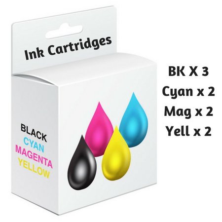 Generic 9PK High Yield Black & Color Ink LC203 / LC201 (3BK & 2 of each ...
